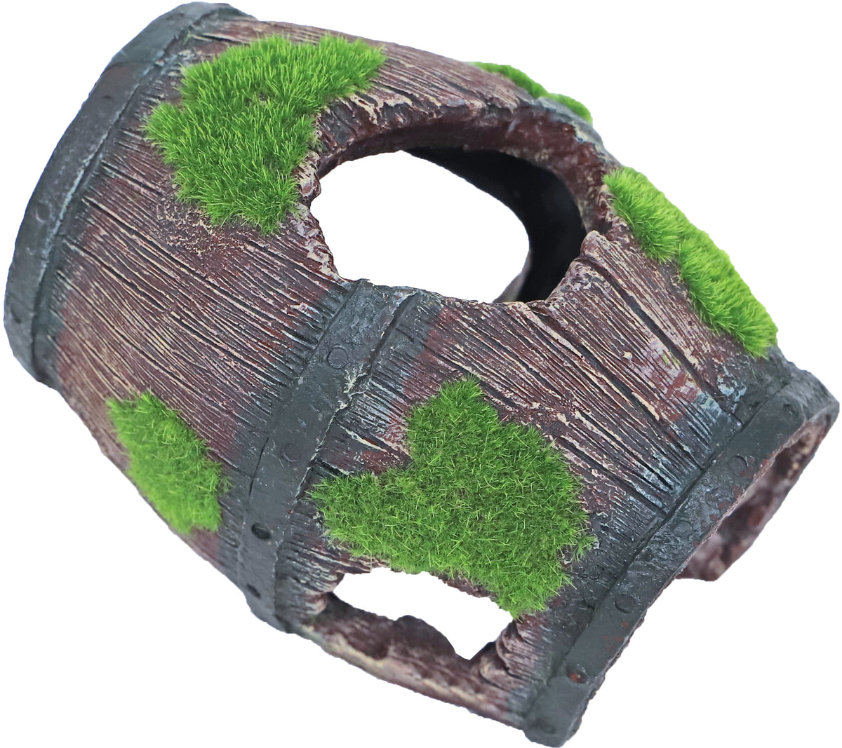 Boon Aqua Deco Barrel with Holes and Moss - Aquarium Decoration ...